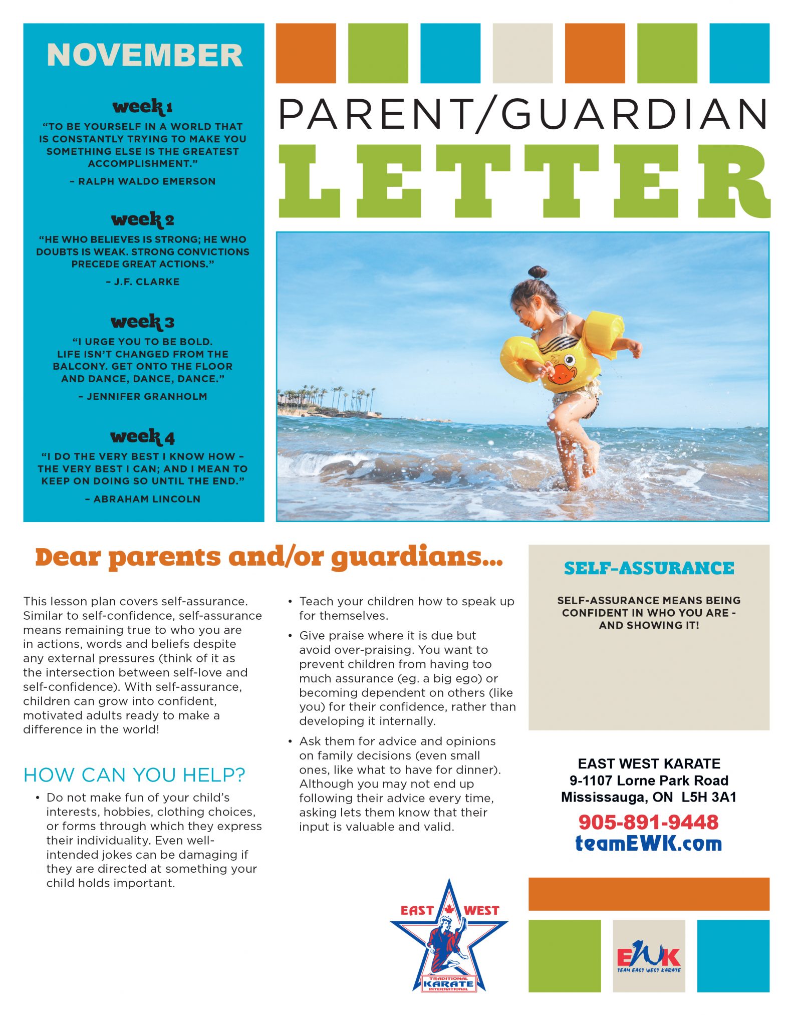 Parent/Guardian Newsletter | Kid Skill Sheet – Nov 2024 – East West ...